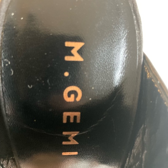 M. Gemi | Shoes | New M Gemi Black Genuine Leather Heeled Sandals Size ...